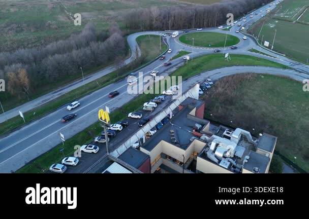 Cremona, Italy - February 11th 2023 An aerial perspective captures a ...