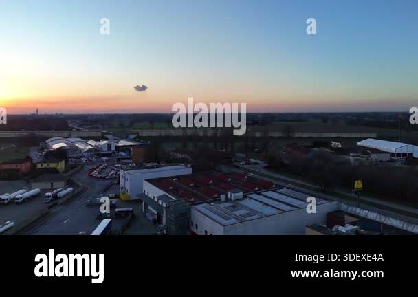 Cremona, Italy - February 11th 2023 An aerial perspective captures a ...