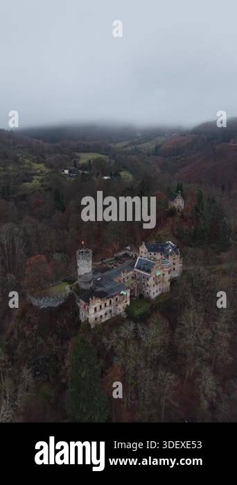 Medieval Castle in Cold Winter Landscape Stock Video Footage - Alamy