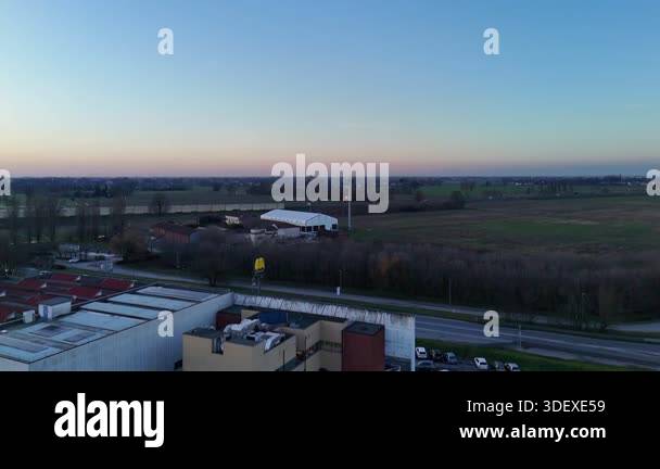 Cremona, Italy - February 11th 2023 An aerial perspective captures a ...