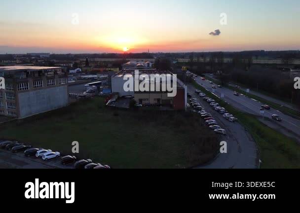 Cremona, Italy - February 11th 2023 An aerial perspective captures a ...