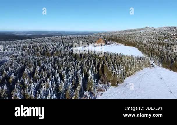 German Hunting Lodge in Snowy Forest Stock Video Footage - Alamy