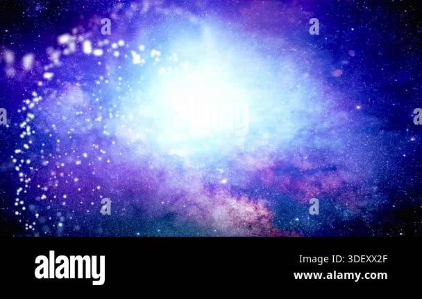 Breathtaking cosmic scene with a vibrant starburst at its center, set ...