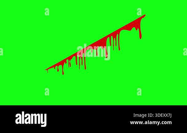 Various pack of blood splatter animated on green screen. Drip blood ...