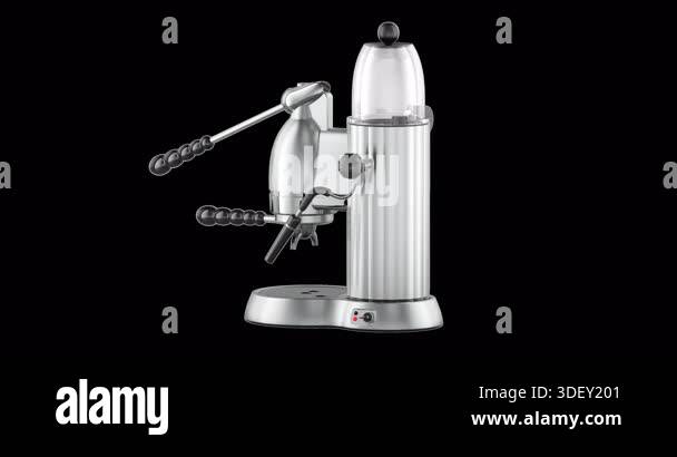 Espresso machine rotation animation seamlessly loopable. 3D rendering ...