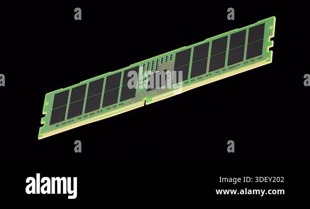 DDR 5 memory module computer RAM rotation animation seamlessly loopable ...