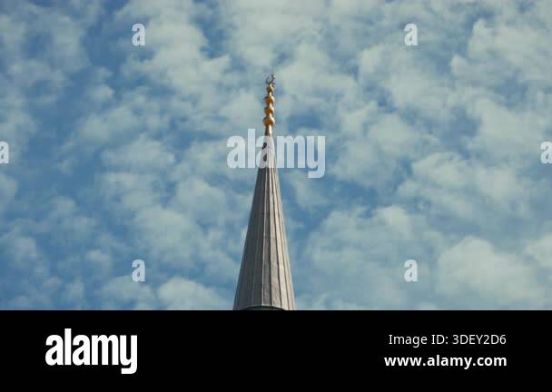 Golden Top Of The Arabic Mosque Tower Stock Video Footage - Alamy