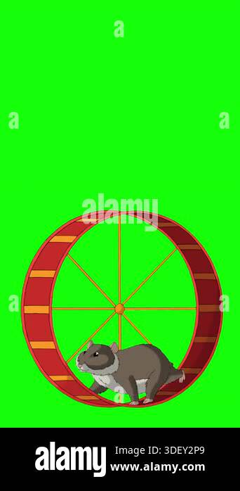 A cartoon-style brownish gray hamster. Handmade 2D animated HD footage ...