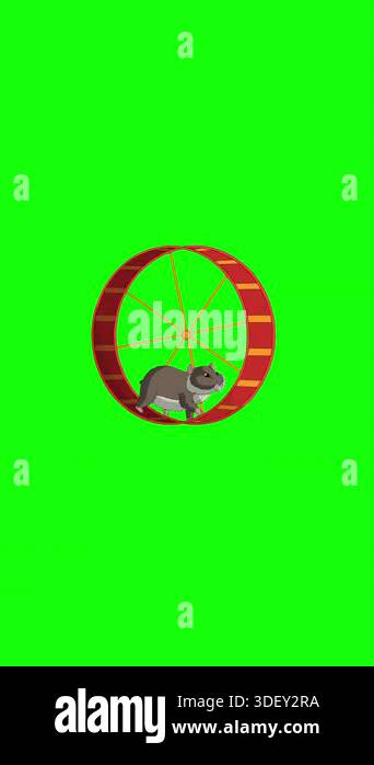 A cartoon-style brownish gray hamster. Handmade 2D animated 4K footage ...