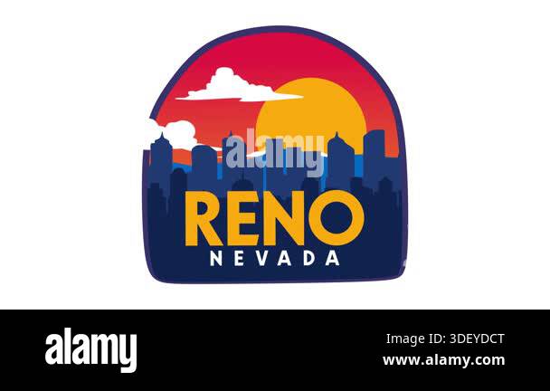 reno nevada with beautiful city silhouette Stock Video Footage - Alamy