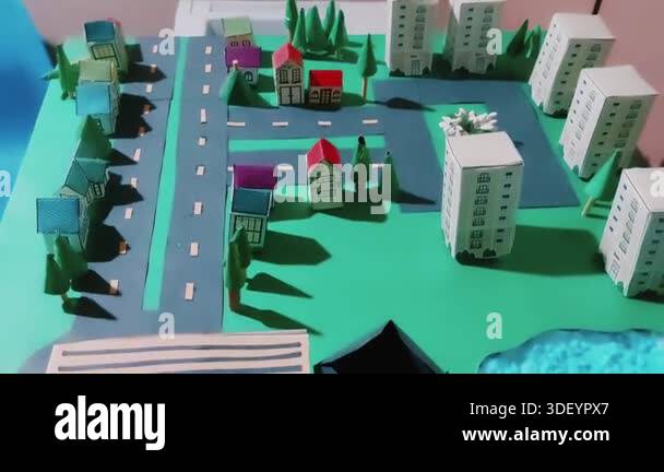 Handmade modern city model showcasing creative sustainable urban ...