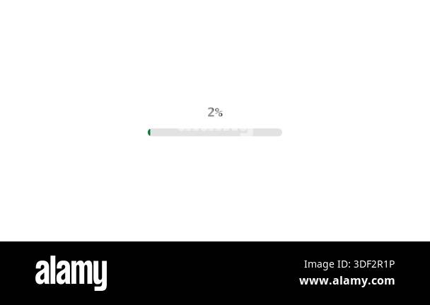 Looping animation of a horizontal digital loading bar gradually filling ...