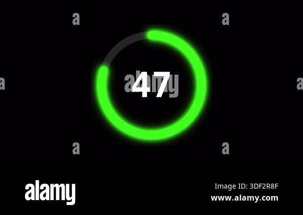 Looping digital countdown animation showing numbers decreasing step-by ...
