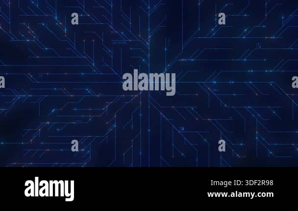 3D render: Digital technology background. Abstract blue circuit board ...