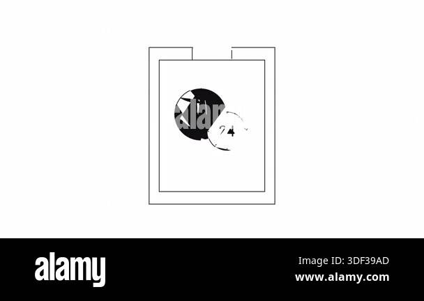 Animated icon showcasing 24-7 global support. Perfect for illustrating ...