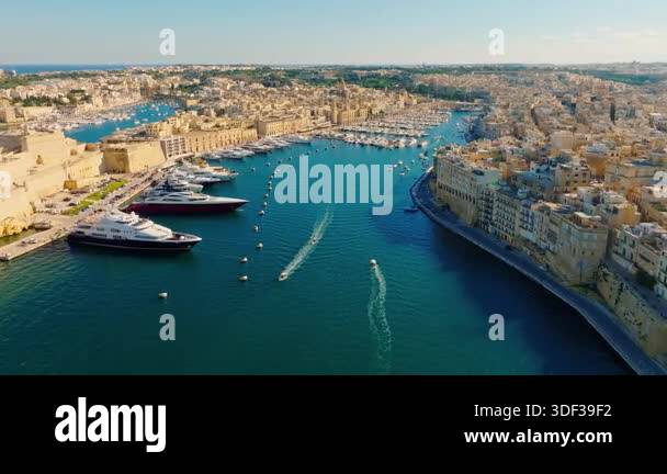 Drone view of countryside agriculture fields. Malta island Stock Video ...