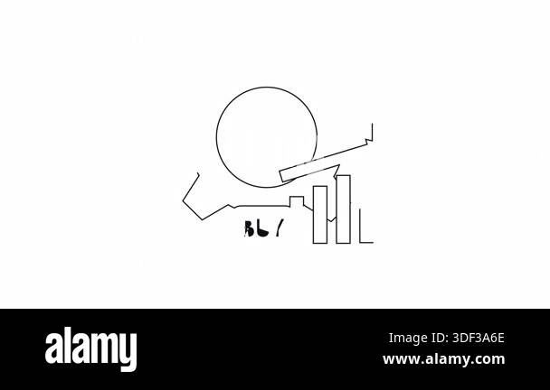 A gear icon with a 'buy' label and rising graph symbolizes investment ...