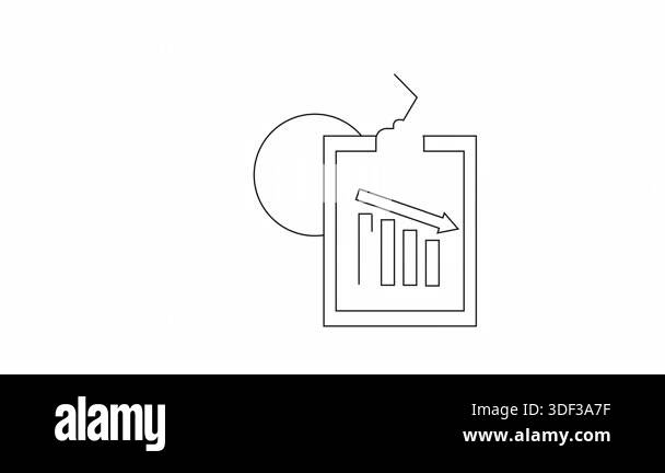 A simple icon showing a gear and a graph with a downward trend ...