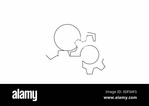 Animated gear and folder icon representing settings, organization, and ...