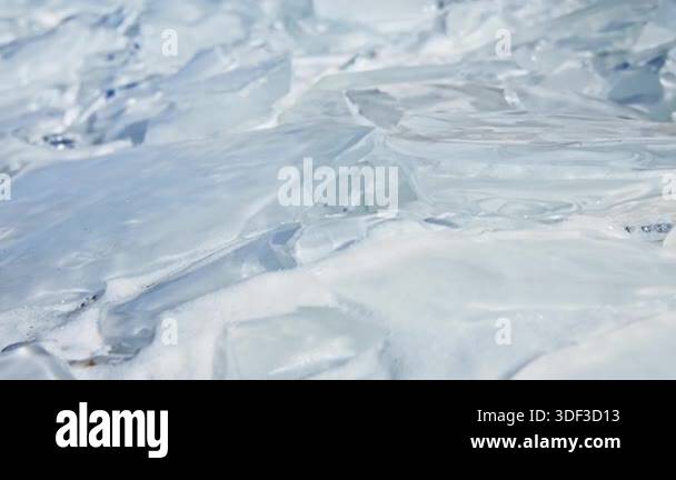 A close-up of the purest frozen ice, completely transparent. Ice ...