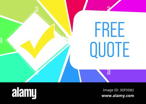Free Quote concept animation with text and tick mark symbol Stock Video ...