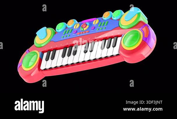 Colorful Kids Toy Keyboard rotation animation seamlessly loopable. 3D ...