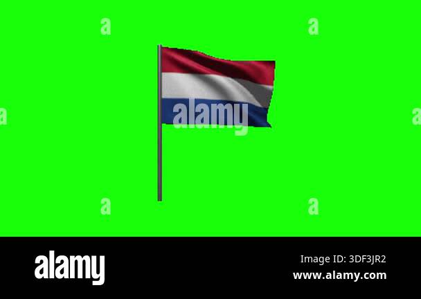 Netherlands flag on green background Stock Video Footage - Alamy