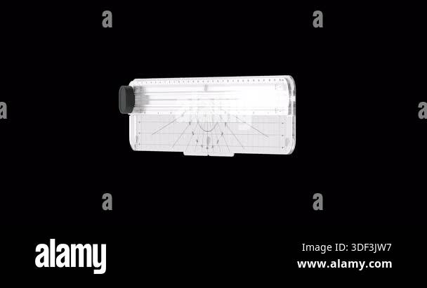 Paper trimmer cutter rotation animation seamlessly loopable. 3D ...