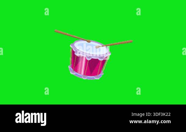 Drum on green background Stock Video Footage - Alamy