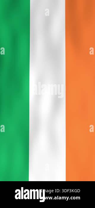 Ireland Flag Vertical Video Realistic Waving Tricolor Animation Stock ...