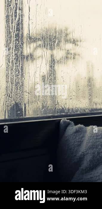 Rain Drops on Window Glass, Cozy Moody Atmosphere with Soft Light ...