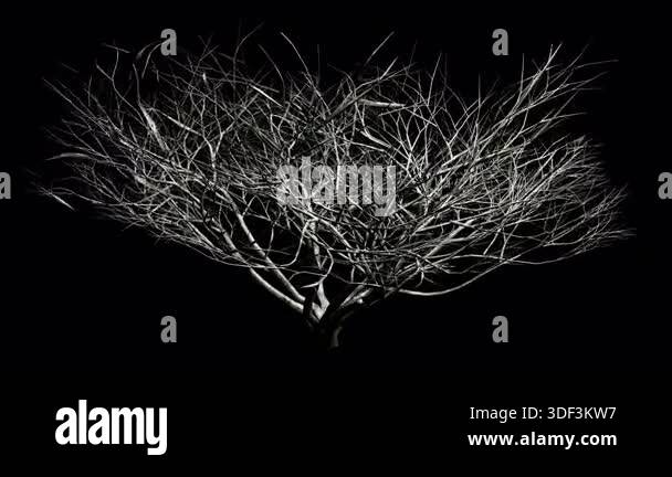 Aesculus californica tree swaying in winter wind, realistic animation ...