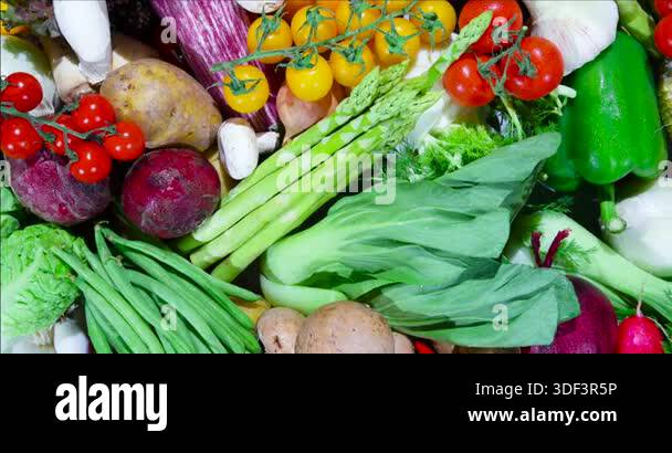 Farmers gather a variety of vegetables such as tomatoes, peppers, and ...