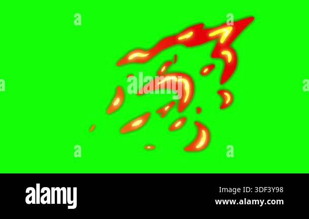 Vibrant orange explosion on green screen background for dynamic video ...