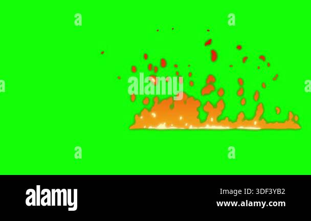 Vibrant orange explosion on green screen background for dynamic video ...
