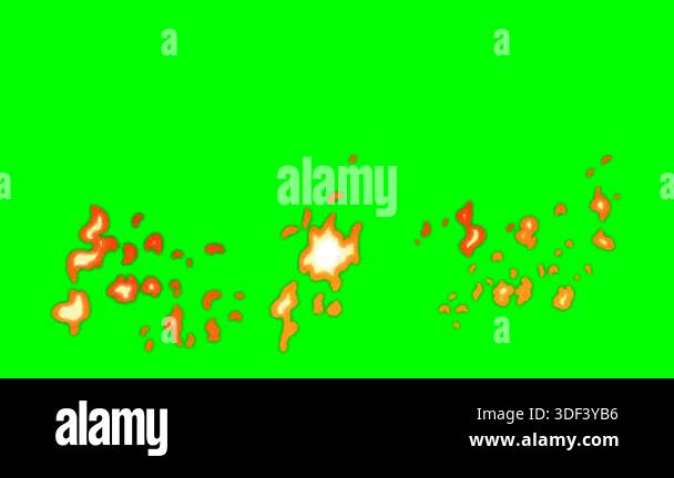 Vibrant orange explosion on green screen background for dynamic video ...