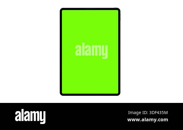 tablet green screen on the wnite Stock Video Footage - Alamy