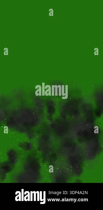 Smoke and Abstract Sparkle Particles Animation. Green Screen Background ...