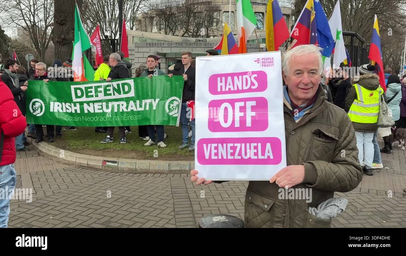 Protesters and counter protesters in Dublin about Nicolas Maduro's ...
