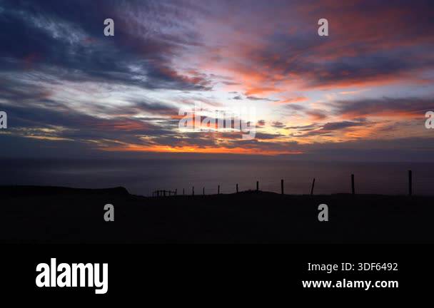 Vibrant sunset over the South Australian coastline. Colorful sky with ...