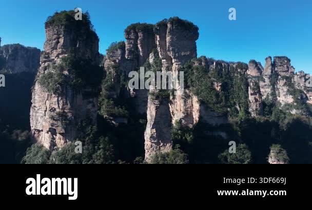 Beautiful mountain landscape in Zhangjiajie, China Stock Video Footage ...