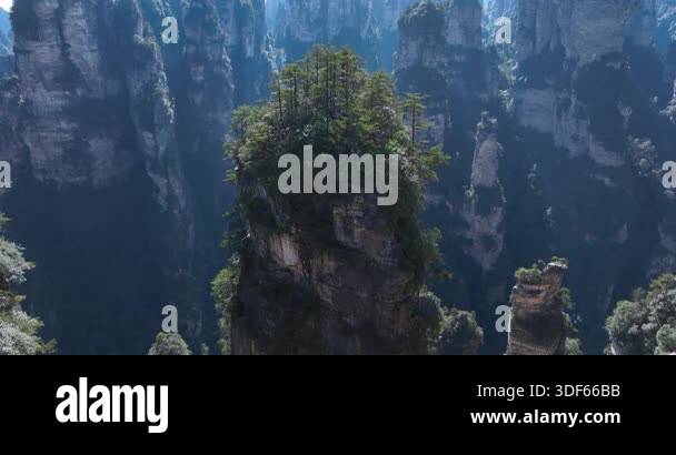 Beautiful mountain landscape in Zhangjiajie, China Stock Video Footage ...