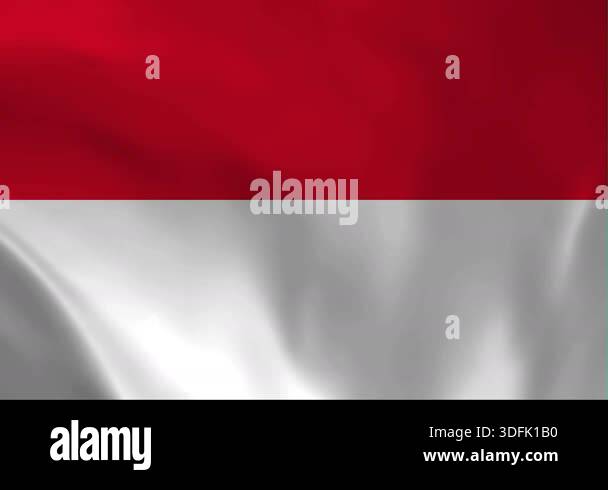 Indonesia Flag Waving: Realistic 4K Loop of the Sang Saka Merah Putih ...