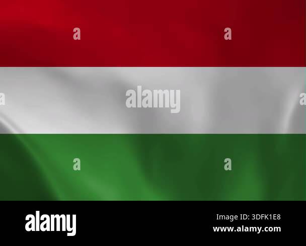 Hungary Flag Waving: Realistic 4K Loop of the National Magyarorszg Red ...