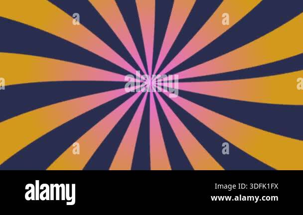 Rotating gradient yellow sunburst animation on blue background ...