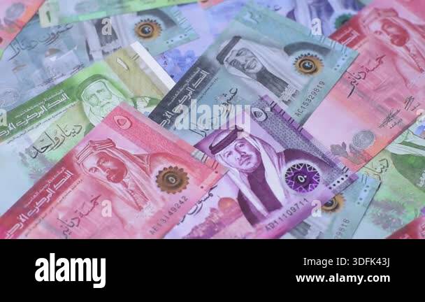 Jordan money, the Jordanian dinar currency, banknotes of various ...
