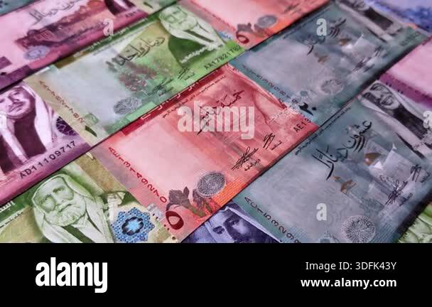 Jordan money, the Jordanian dinar currency, banknotes of various ...