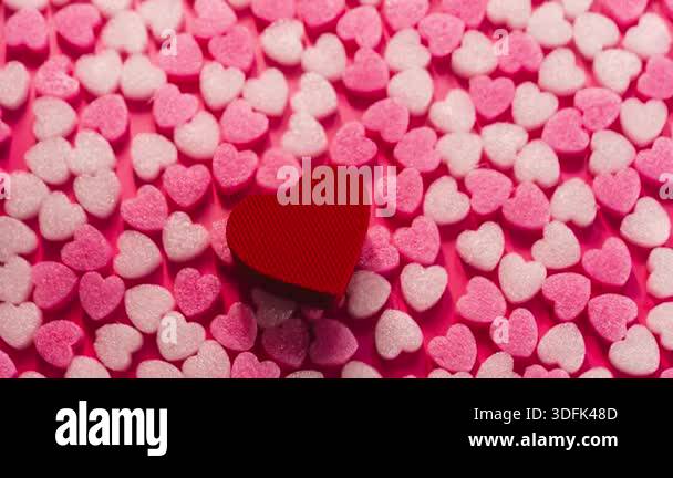 Stop motion animation of colorful heart shapes creating a joyful ...