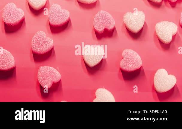 Stop motion animation showing heart elements arranged into a romantic ...