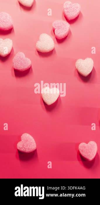 Stop motion animation of heart shapes forming a romantic Valentines Day ...